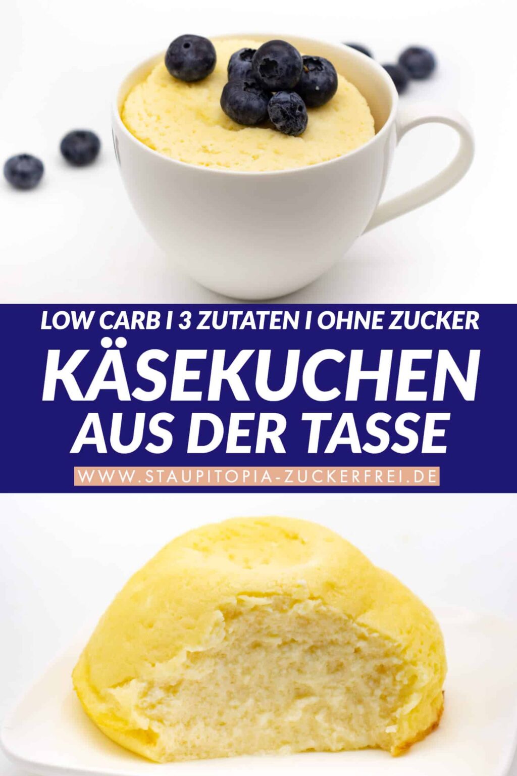 Protein Käsekuchen aus der Tasse - Staupitopia Zuckerfrei