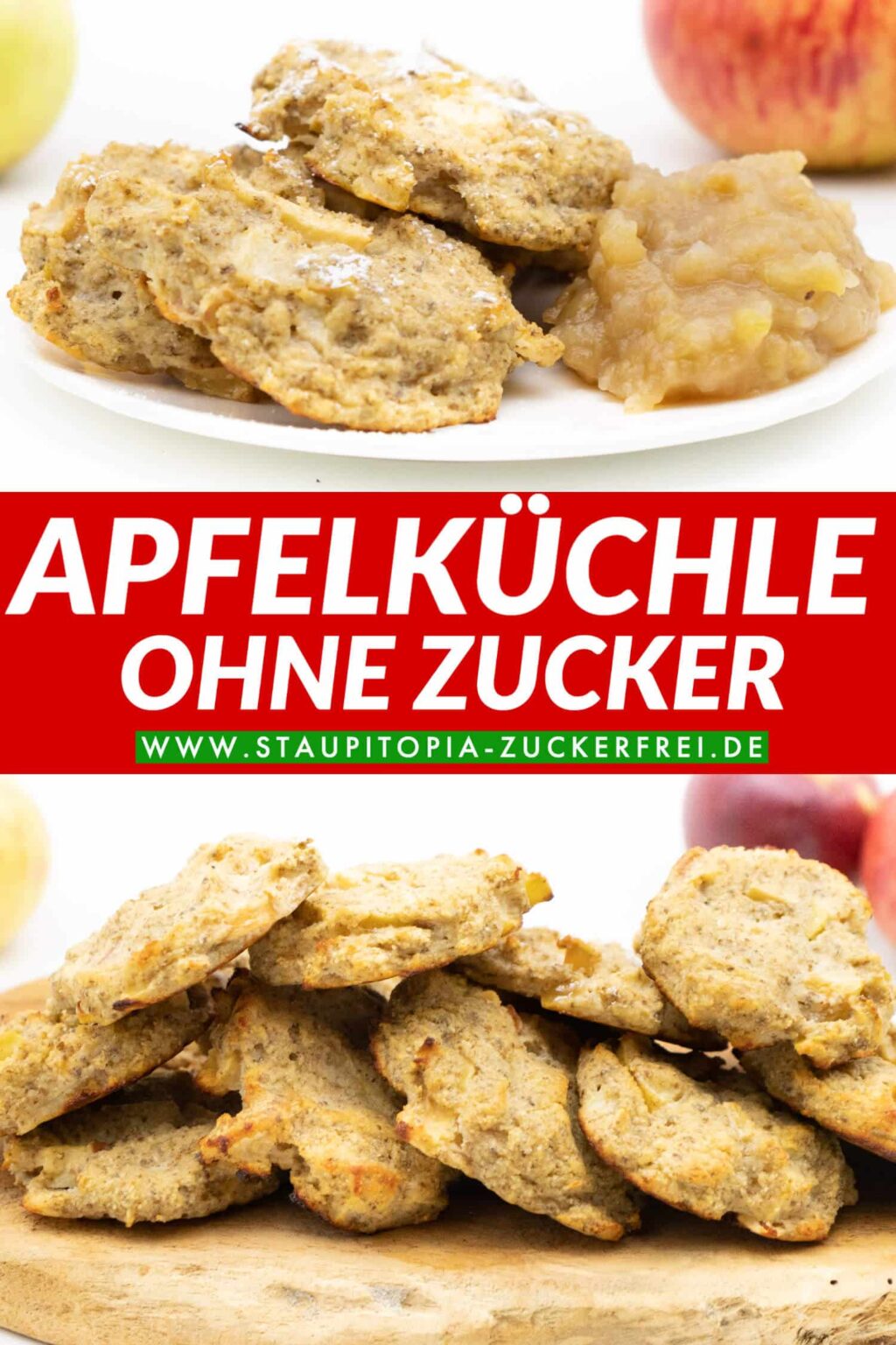 Apfelküchle ohne Zucker aus dem Backofen - Staupitopia Zuckerfrei
